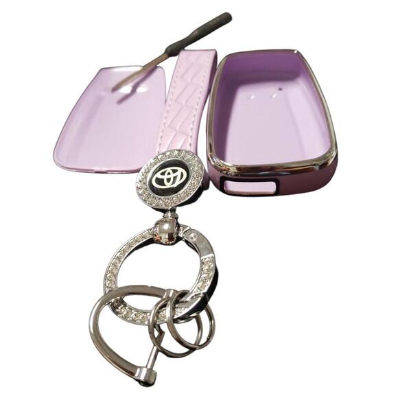 Other | Stylish Purple Toyota Key Fob Cover With Rhinestone Keychain ...